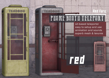 Second Life Marketplace - [RedFury] Teleport Booth - red