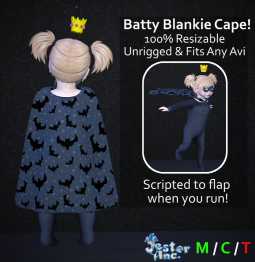 Second Life Marketplace - [Jester Inc.] Batty Blankie Cape!