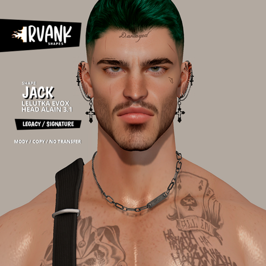 Second Life Marketplace - Irvank - Jack Shape Lelutka Head EvoX Alain