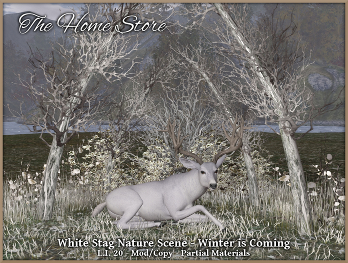 Second Life Marketplace - THS - WHITE STAG NATURE SCENE - WINTER IS ...