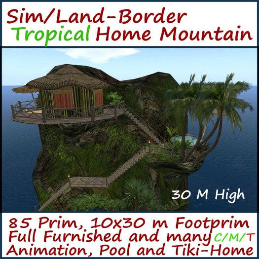 Second Life Marketplace - Sim/Land-Border Home-Mountain ( for tiki ...