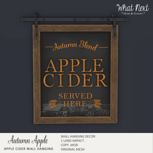 Second Life Marketplace - {wn} Autumn Apple Cider Wall Hanging
