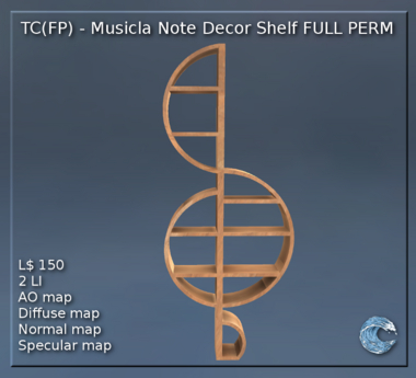 Second Life Marketplace - Musical Note Decor Shelf FULL PERM