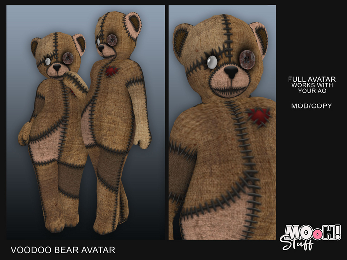 Second Life Marketplace - MOoH! Stuff Voodoo bear avatar (Add)