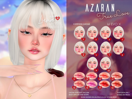 Second Life Marketplace - 11 - AZARAN - TRUE LOVE - GACHA - LIPS 11 ...