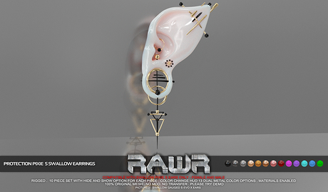 Second Life Marketplace - RAWR! Protection PIXIE S Earrings (add me)