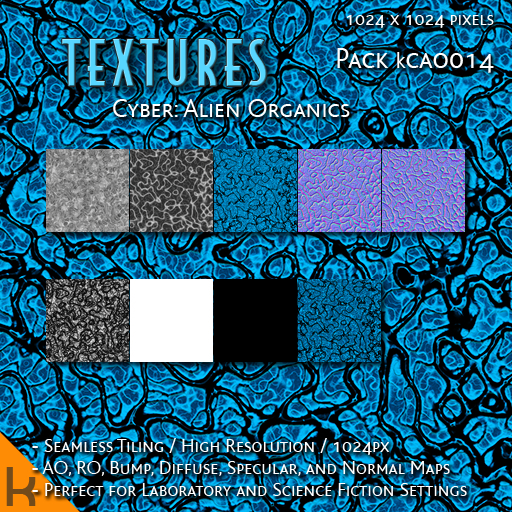 Second Life Marketplace - [kCAO014] A 1024px seamless teal blue alien ...