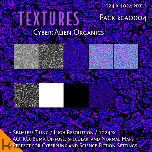 Second Life Marketplace - [kCAO004] 1024px Seamless Alien Organic Tissue Sample Textures with ...