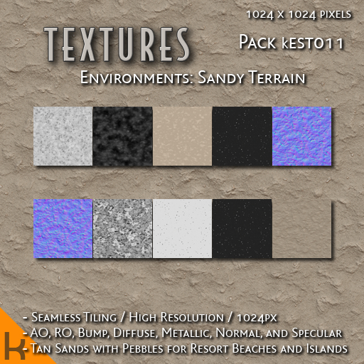 Second Life Marketplace - [kEST011] 1024px Seamless Tan Sand Textures ...