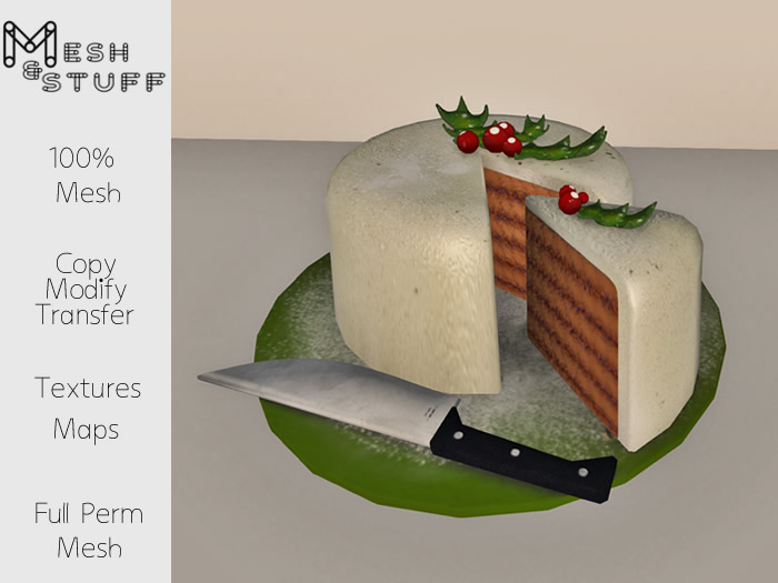 Second Life Marketplace - M&S ~ Holidays ~ Christmas Cake Mesh Full Perm