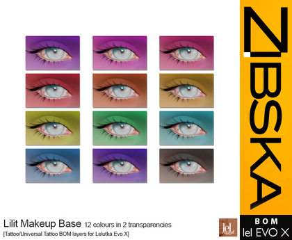 Second Life Marketplace - Zibska Evo X ~ Lilit Makeup Base in 12 colors ...