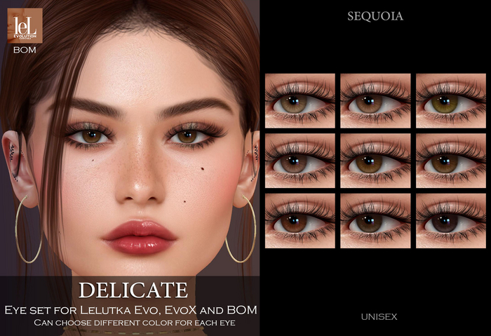 Second Life Marketplace - ::Sequoia:: Delicate eye set for Lelutka Evo ...