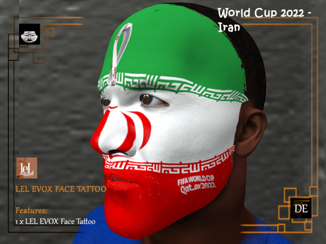 Second Life Marketplace - Fifa World Cup Qatar 2022 - Face Paint - Iran