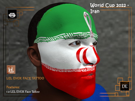 Second Life Marketplace - Fifa World Cup Qatar 2022 - Face Paint - Iran