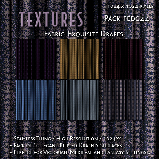Second Life Marketplace - [FED044] 6 1024px Seamless Elegant Rippled ...