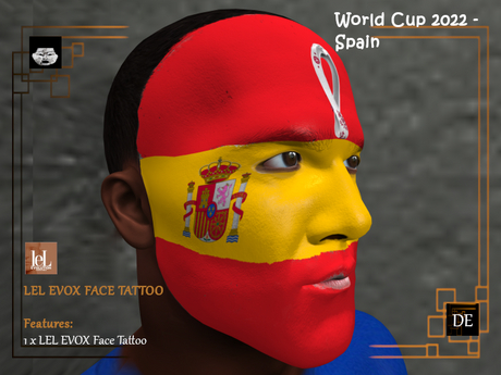 Second Life Marketplace - Fifa World Cup Qatar 2022 - Face Paint - Spain
