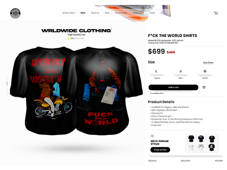 Second Life Marketplace - W R L D W I D E - "F THE WORLD" L.E SHIRTS