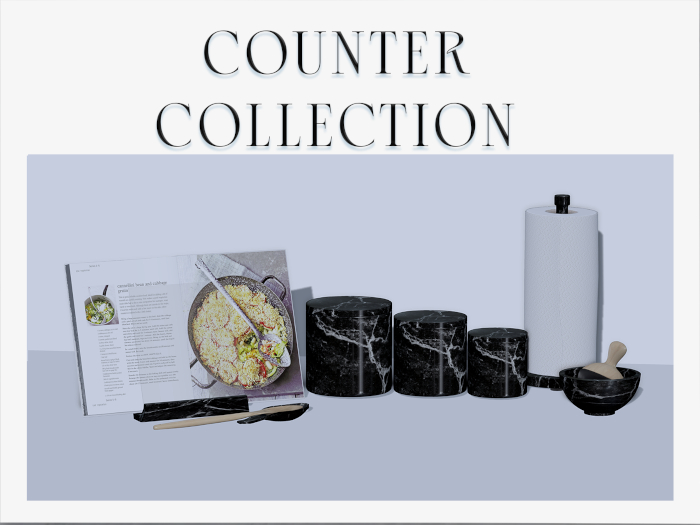 Second Life Marketplace - [Canape] Kitchen Counter Collection Black Marble