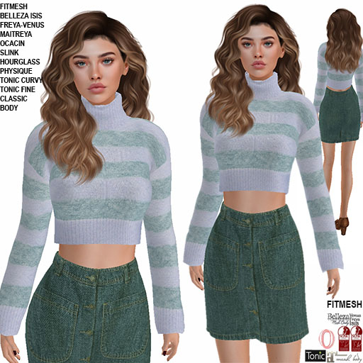 Second Life Marketplace - WOOL SWEATER&SKIRT,CL&MESH BODY