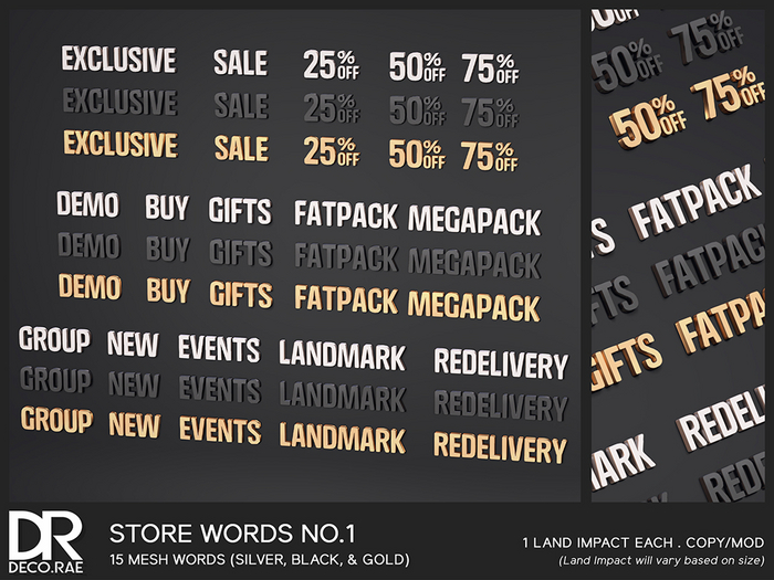 Second Life Marketplace - deco.rae // store words no1
