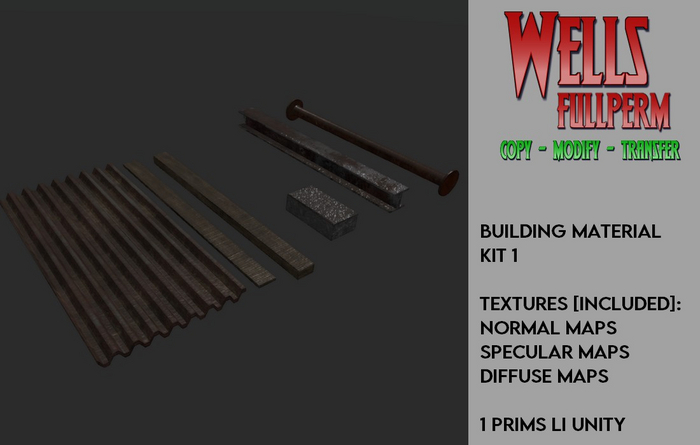 Second Life Marketplace - [WFP] - Building Materials Kit 1