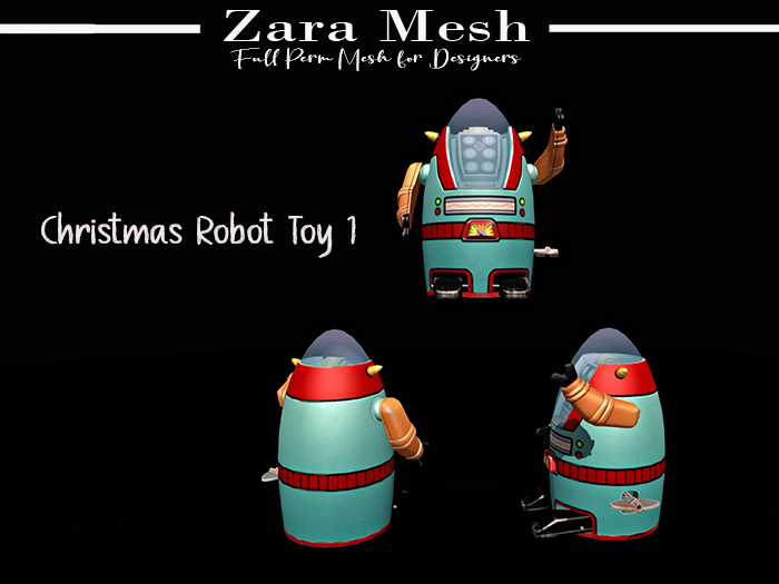 Second Life Marketplace - ZM - Christmas Robot Toy 1 - FULL PERM MESH