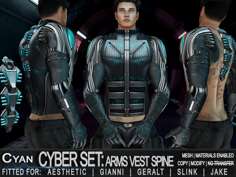 Second Life Marketplace - 50% OFF FATPACK - ZED Cyber Set Arms/Vest ...