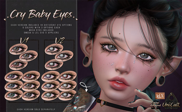 Second Life Marketplace - UniCult - Cry Baby Eyes - V1