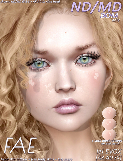 Second Life Marketplace - ND/MD FAE skins-BOM (EvoX) FATPACK