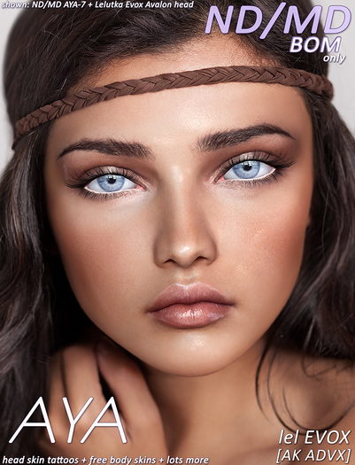 Second Life Marketplace - ND/MD AYA 6-lama (Lelutka EVOX) BOM skins