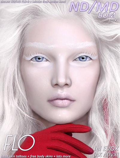 Second Life Marketplace - ND/MD FLO 0-snow Full skins (Lelutka EvoX)
