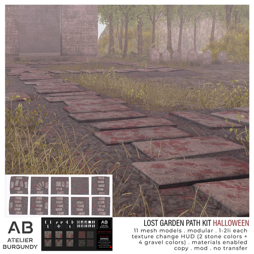 Second Life Marketplace - Atelier Burgundy . Lost Garden Halloween *ADD*