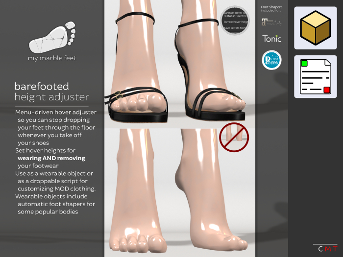 Second Life Marketplace - [mmf] Barefooted : Customizable Foot Height ...