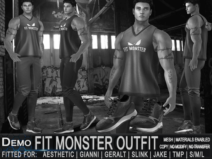 Second Life Marketplace - DEMO - ZED: Fit Monster Outfits: Slink ...