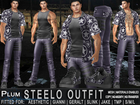 Second Life Marketplace - FULL - ZED: Steelo Outfit - Plum: Slink ...