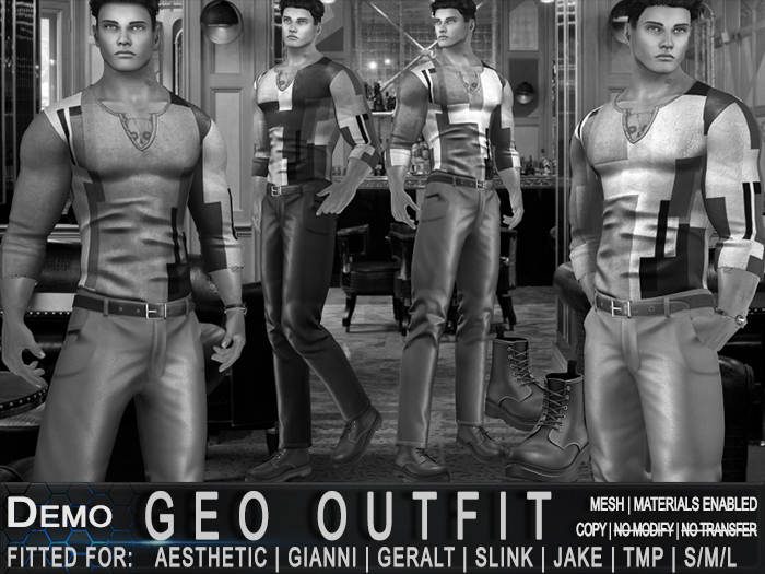 Second Life Marketplace - DEMO - ZED: Geo Outfits: Slink/Aesthetic/Jake ...