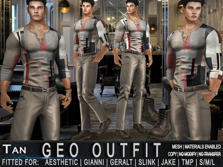 Second Life Marketplace - ZED Geo Outfit - Tan: Slink/Aesthetic/Jake ...