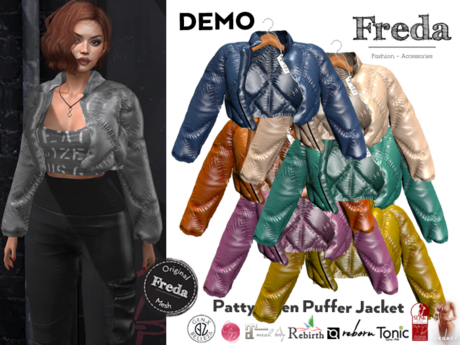 Second Life Marketplace - "Freda" DEMO Patty Puffer Jacket Shiny Nylon ...