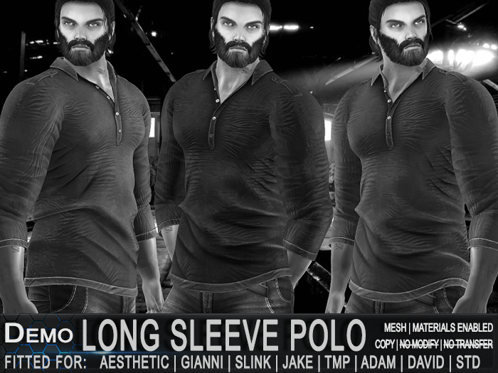 Second Life Marketplace - DEMO - ZED: Long Sleeve Polos: Gianni/Slink ...