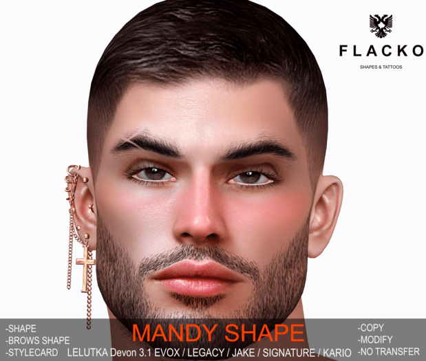 Second Life Marketplace - FLACKO - Shape Mandy Lelutka Devon 3.1 evox