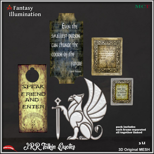 Second Life Marketplace - FI - J.R.R Tolkin Quotes - LOTR - Lord of the ...