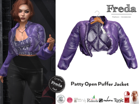Second Life Marketplace - "Freda" Patty Padded Puffer Jacket Purple ...