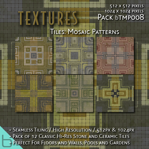Second Life Marketplace - [bTMP008] 12 512px and 1024px Classic Stone ...