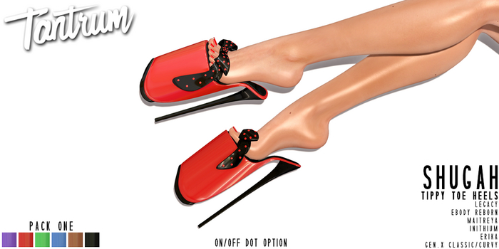 Second Life Marketplace - Tantrum - Shugah Tippy Toe Heels - Pack One