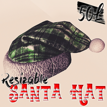 Second Life Marketplace - Santa Hat Plaid Green