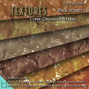 Second Life Marketplace - [bCOP012] 6 512px Glistening Alien Flesh ...