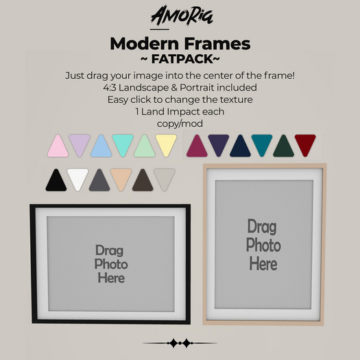 Second Life Marketplace - Amoria - Modern Frames - FatPack