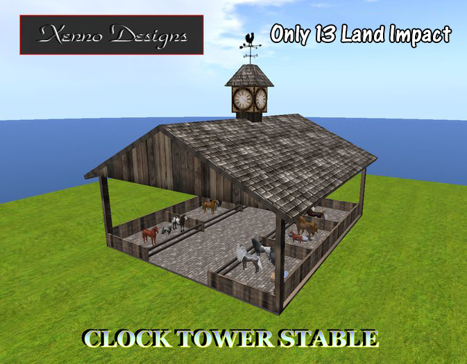 Second Life Marketplace - Clock Tower Stable [13 Land Impact]