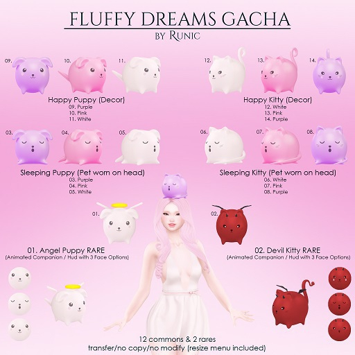Second Life Marketplace - .: Runic :. Fluffy Dreams - Happy Puppy (Purple)