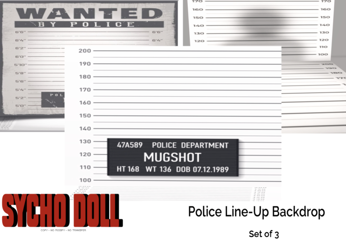 Second Life Marketplace - .SD. Police Line Up Backdrops - {Rez Me}